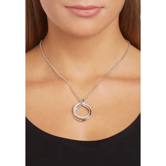 Swarovski | Jewelry | Swarovski Exact Pendant Round Shape White Rhodium ...